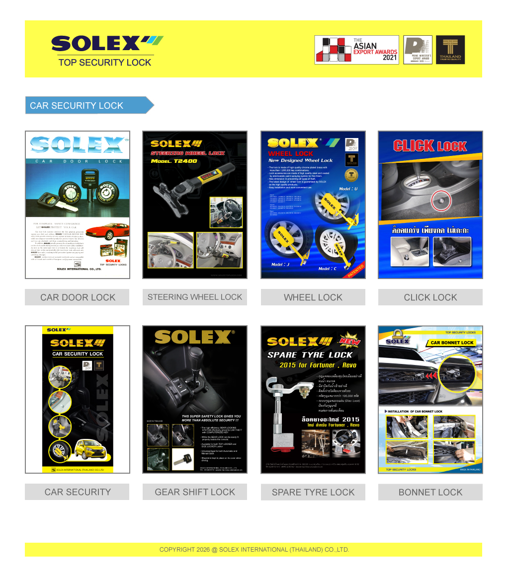 SOLEX CATALOG - CAR SECURITY LOCK